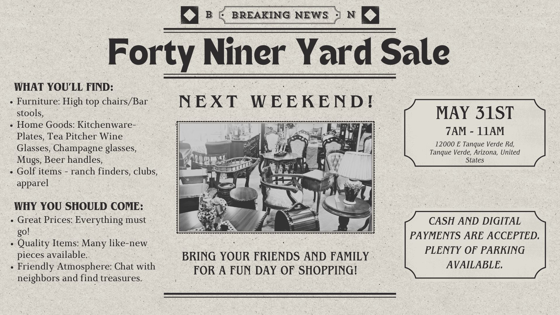 Forty Niner Yard Sale - Forty Niner